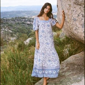 Spell | Dresses | Spell Folk Song Square Neck Gown | Poshmark